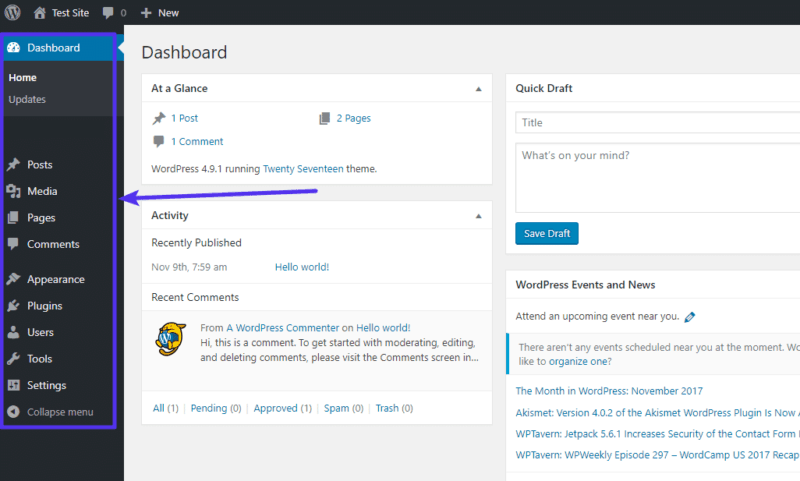 Introduction to WordPress Admin Panel - Victor Hugo Solis Web Designer